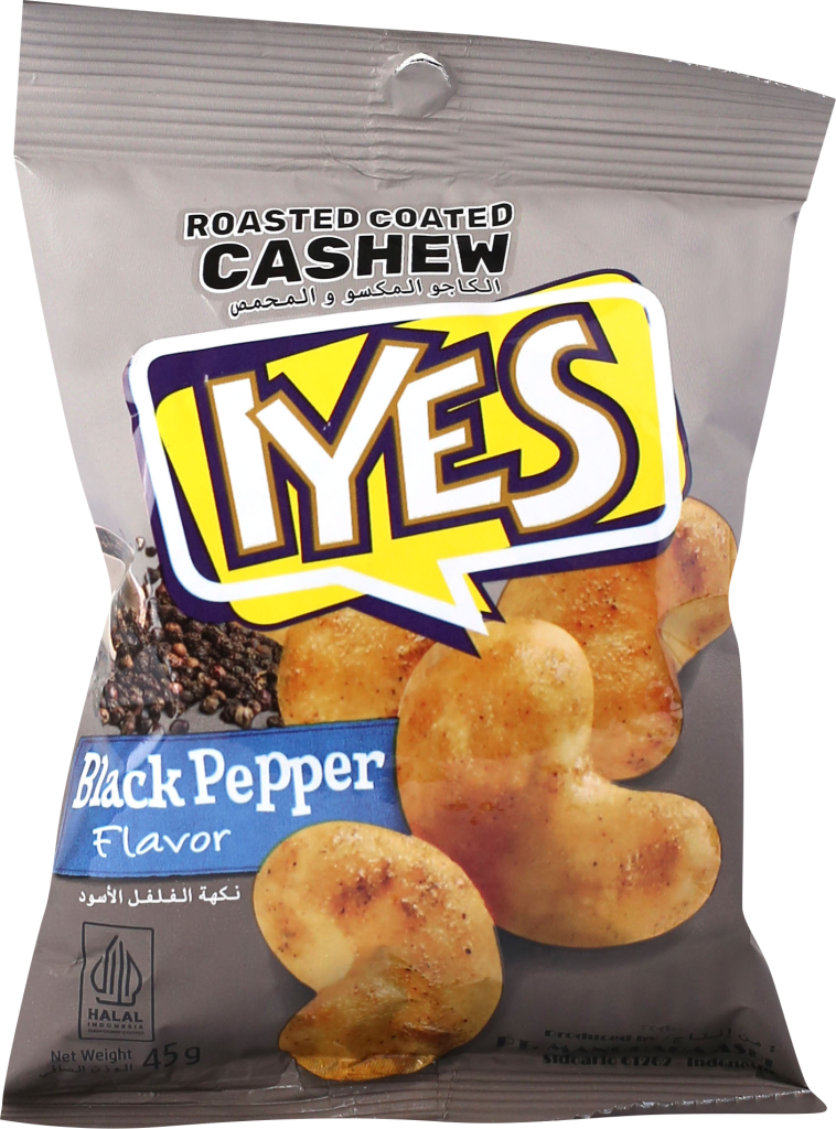 Iyes roasted coated cashew black pepper flavor 45g - Qutoom